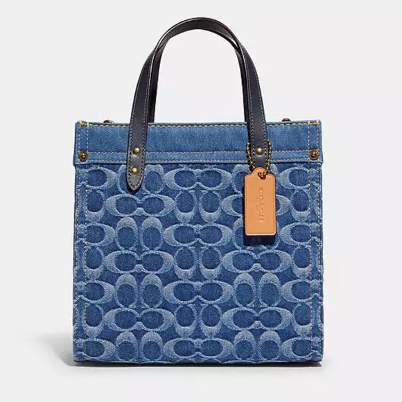 Coach | Bags | Coach Field Tote 22 In Signature Denim Handbag | Poshmark